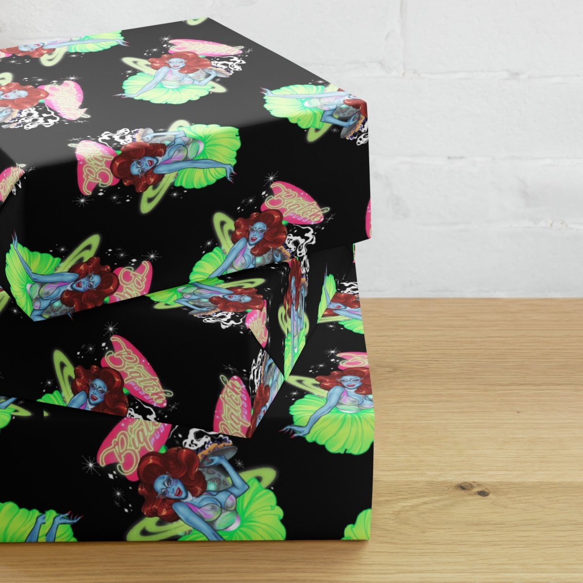 Biqtch Puddin - Alien Wrapping paper sheets – dragqueenmerch